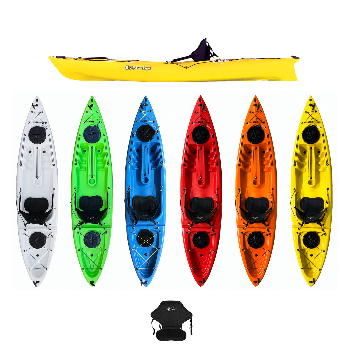 Canoa monoposto Acquaprima Big Mama Kayak monoposto da 310 cm + 2 gavo ...