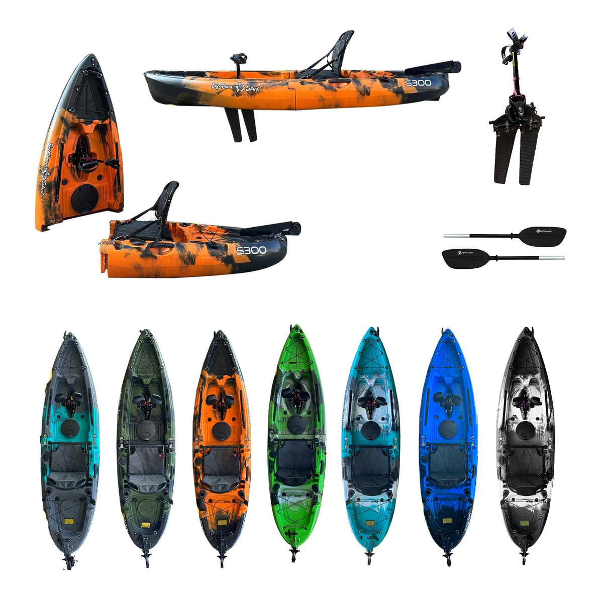 Kayak divisibile a pedali con pinne BIG MAMA START S300 monoposto comp ...