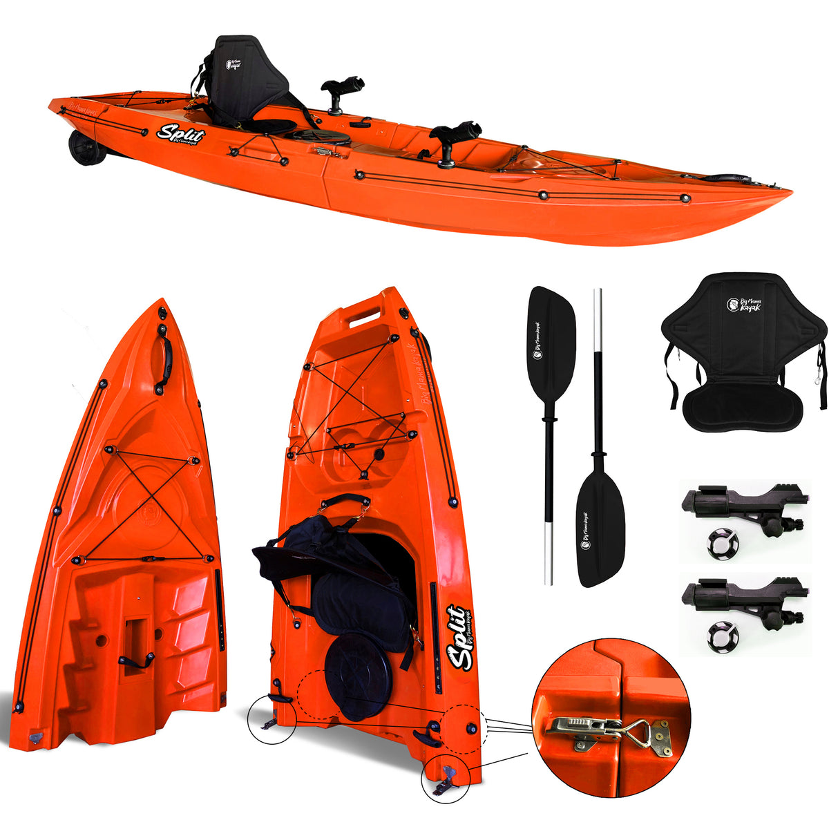 kayak divisibile Split 1 Fishing Big Mama kayak, canoa modulare, si mo ...