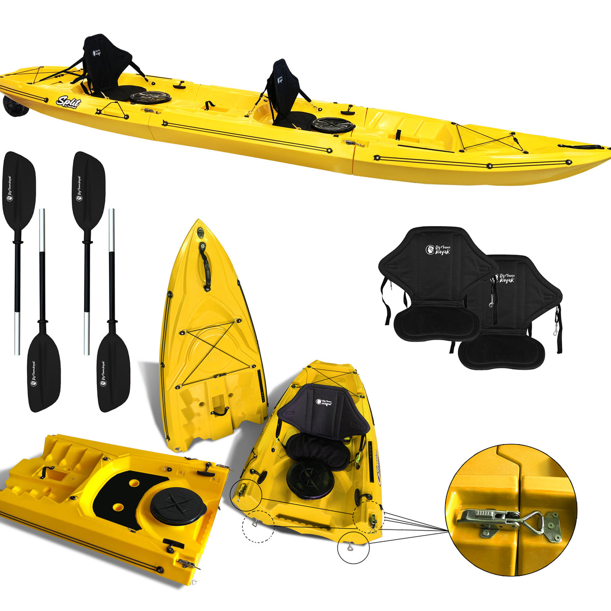 kayak componibile Split 2 Big Mama kayak, canoa biposto modulare, si m ...
