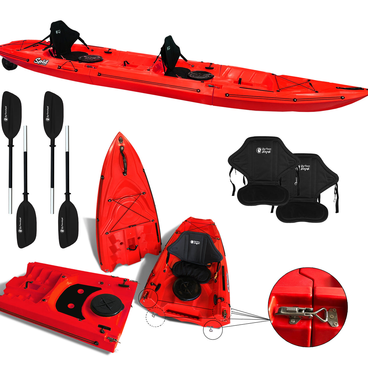 kayak componibile Split 2 Big Mama kayak, canoa biposto modulare, si m ...